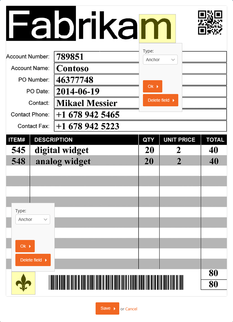 Create a 'Form Recognition' template